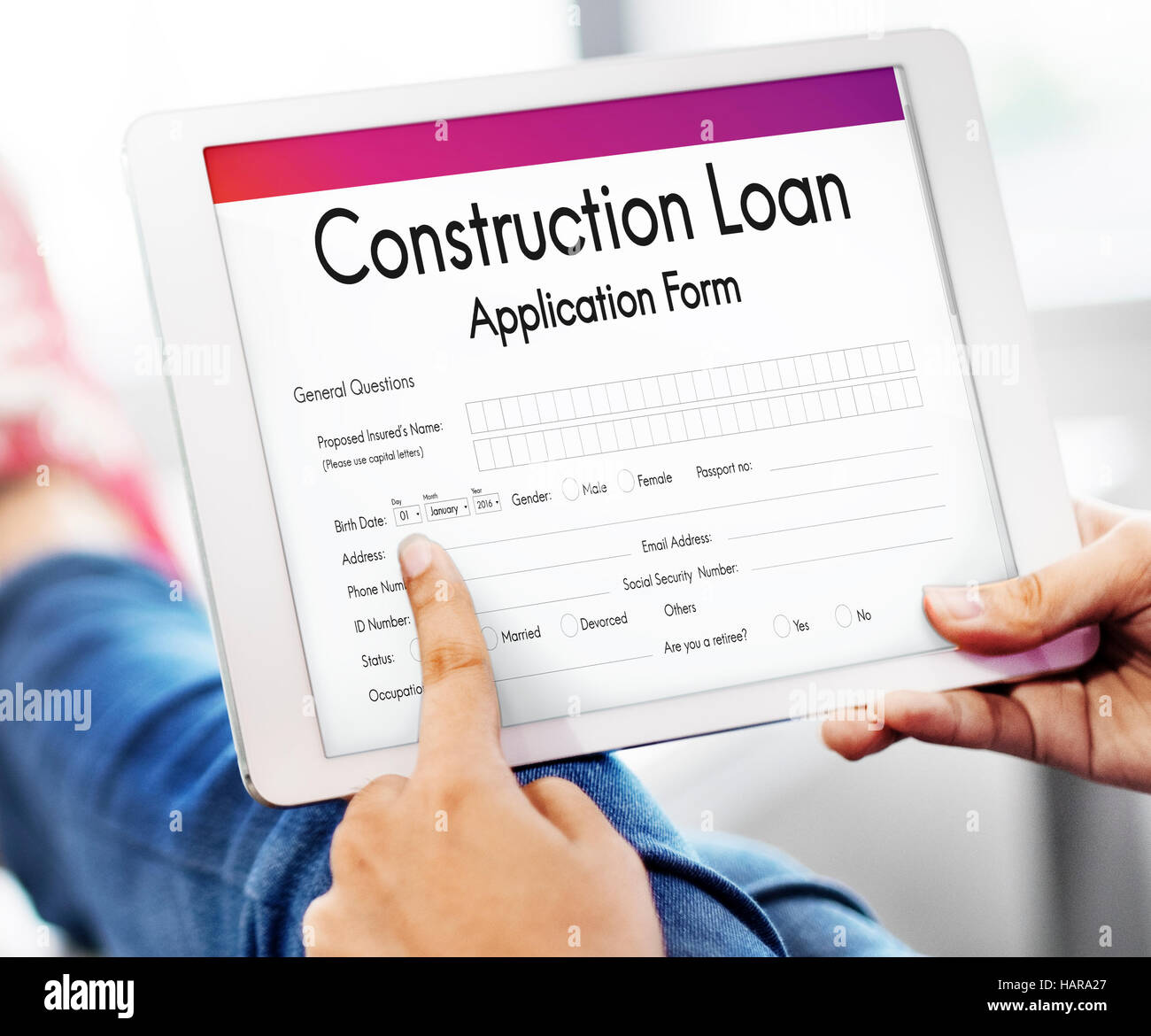 Construction Loan Application Form Concept Stock Photo - Alamy