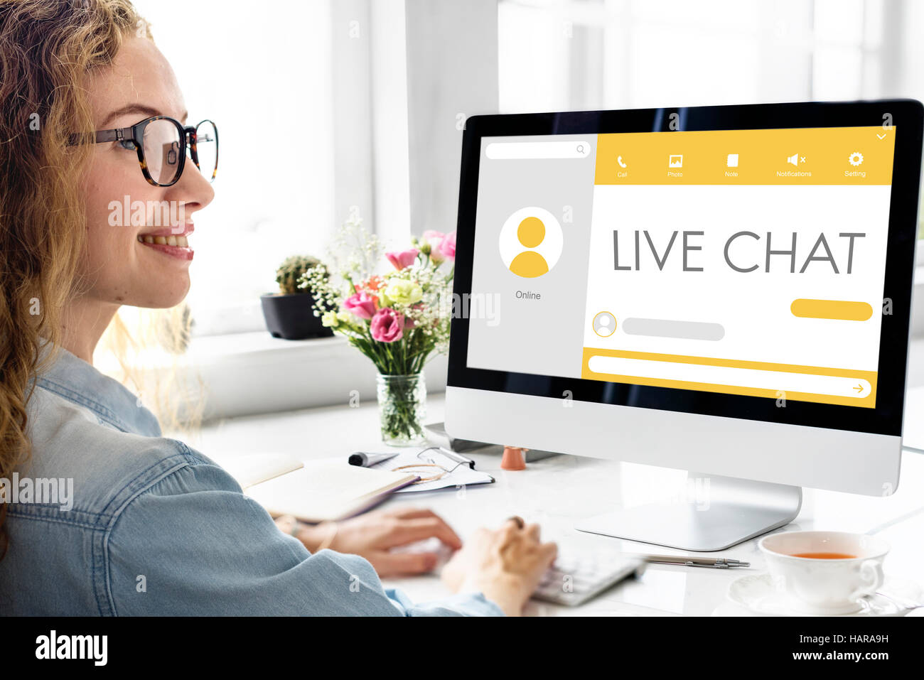 Message Live Chat Communication Concept Stock Photo - Alamy