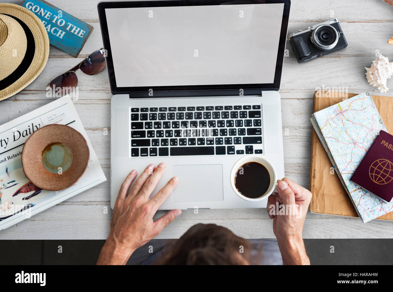 Man Browsing Laptop Internet Concept Stock Photo - Alamy