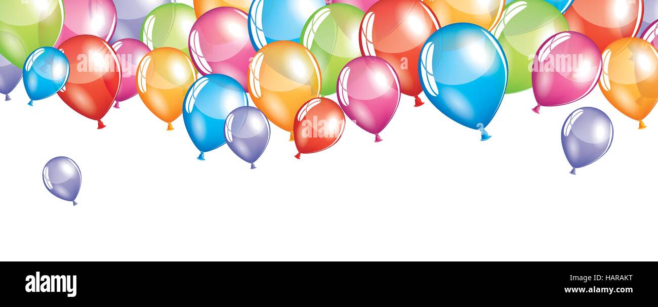 Vector festive Balloons isolated on white banner Stock Vector Image ...