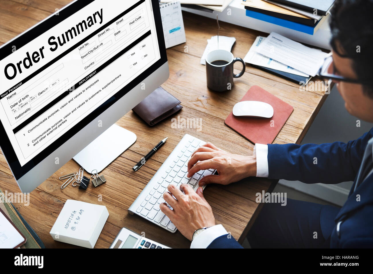 Order Summary Document Form Invoice Concept Stock Photo - Alamy