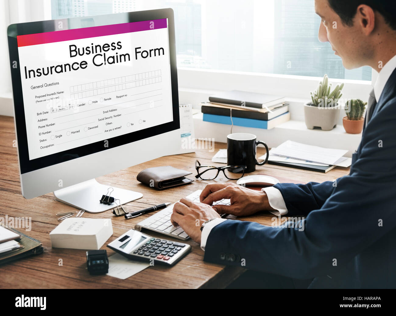 Business Insurance Claim Form Document Concept Stock Photo - Alamy