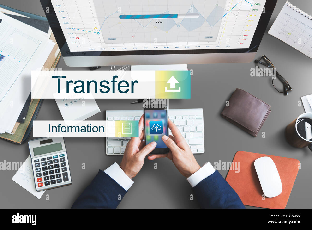 Transfer Information Internet Graph Concept Stock Photo - Alamy
