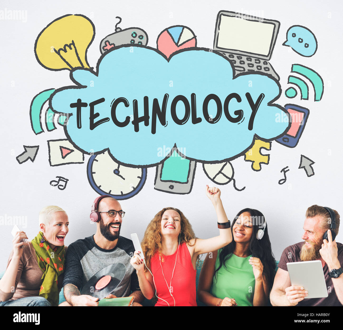 Technology Entertainment Social Network Graphic Concept Stock Photo - Alamy
