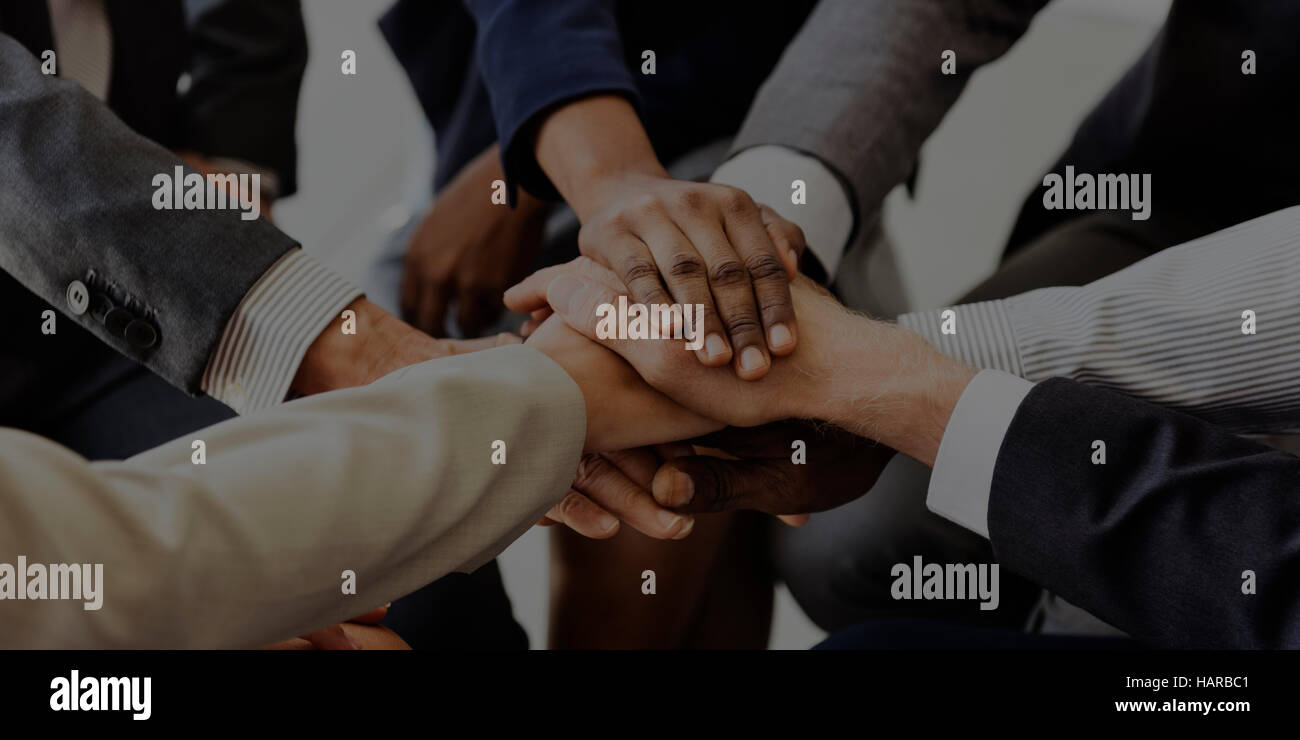 Business Team Stack Hands Support Concept Stock Photo - Alamy