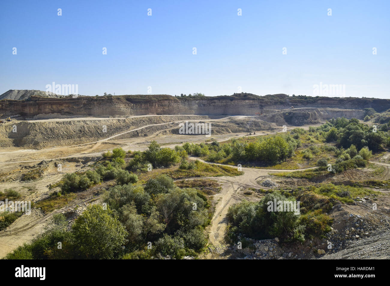 Large quarry for gravel mining, sand and clay. Mining machines and ...