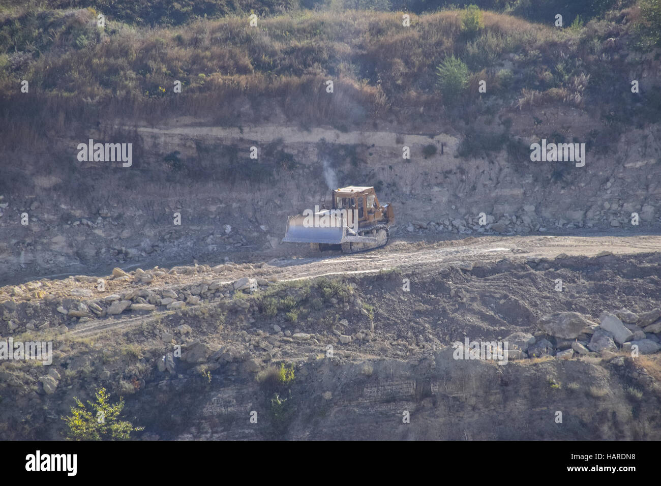 Large quarry for gravel mining, sand and clay. Mining machines and ...