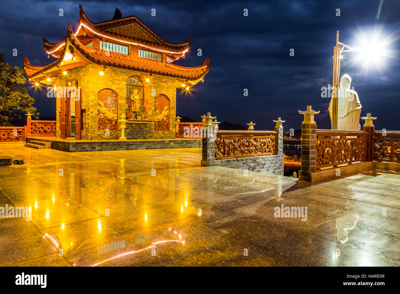 temple at night with lights reflecting on marble floor Stock Photo - Alamy