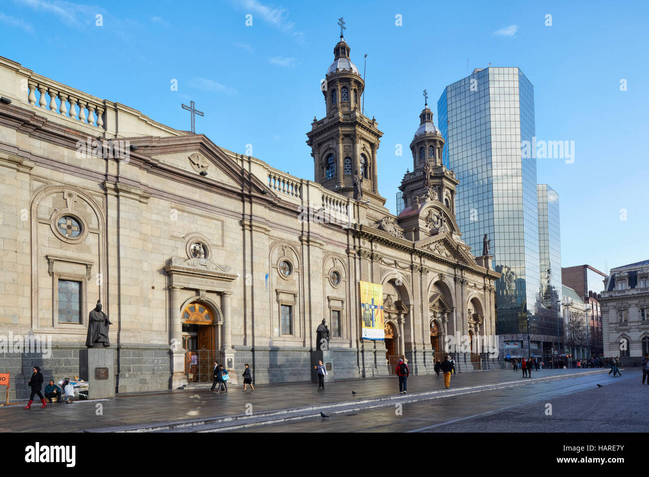 Neoclassical santiago metropolitan cathedral hi-res stock photography ...