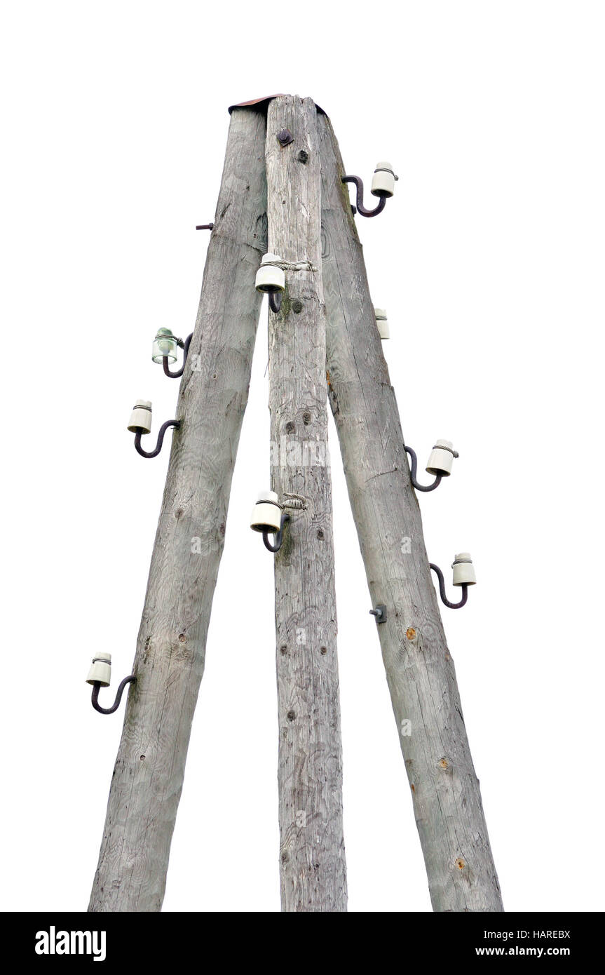 Old electricity post cables hi-res stock photography and images - Alamy