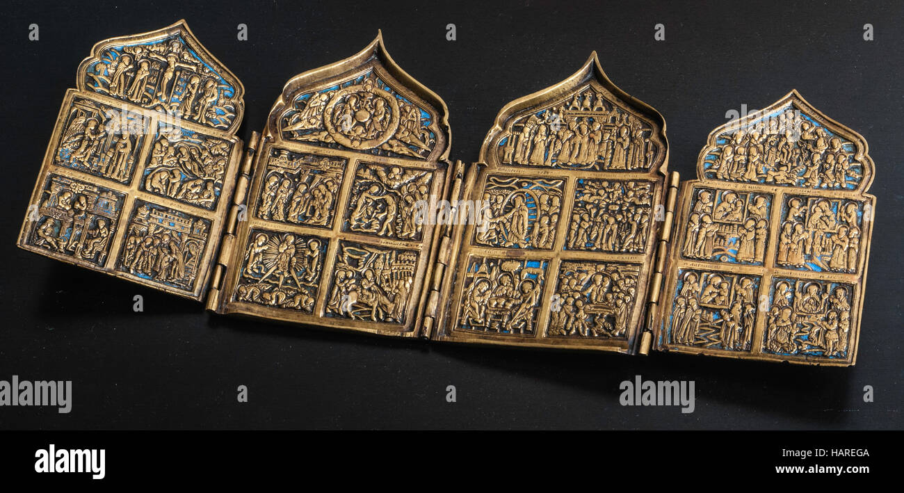 Russian orthodox triptych Stock Photo - Alamy