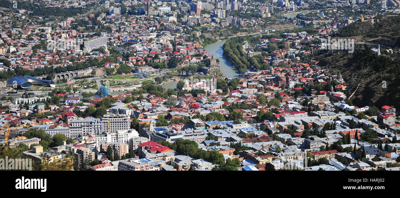 Panoramic view of Tbilisi city centre, Georgia Stock Photo - Alamy