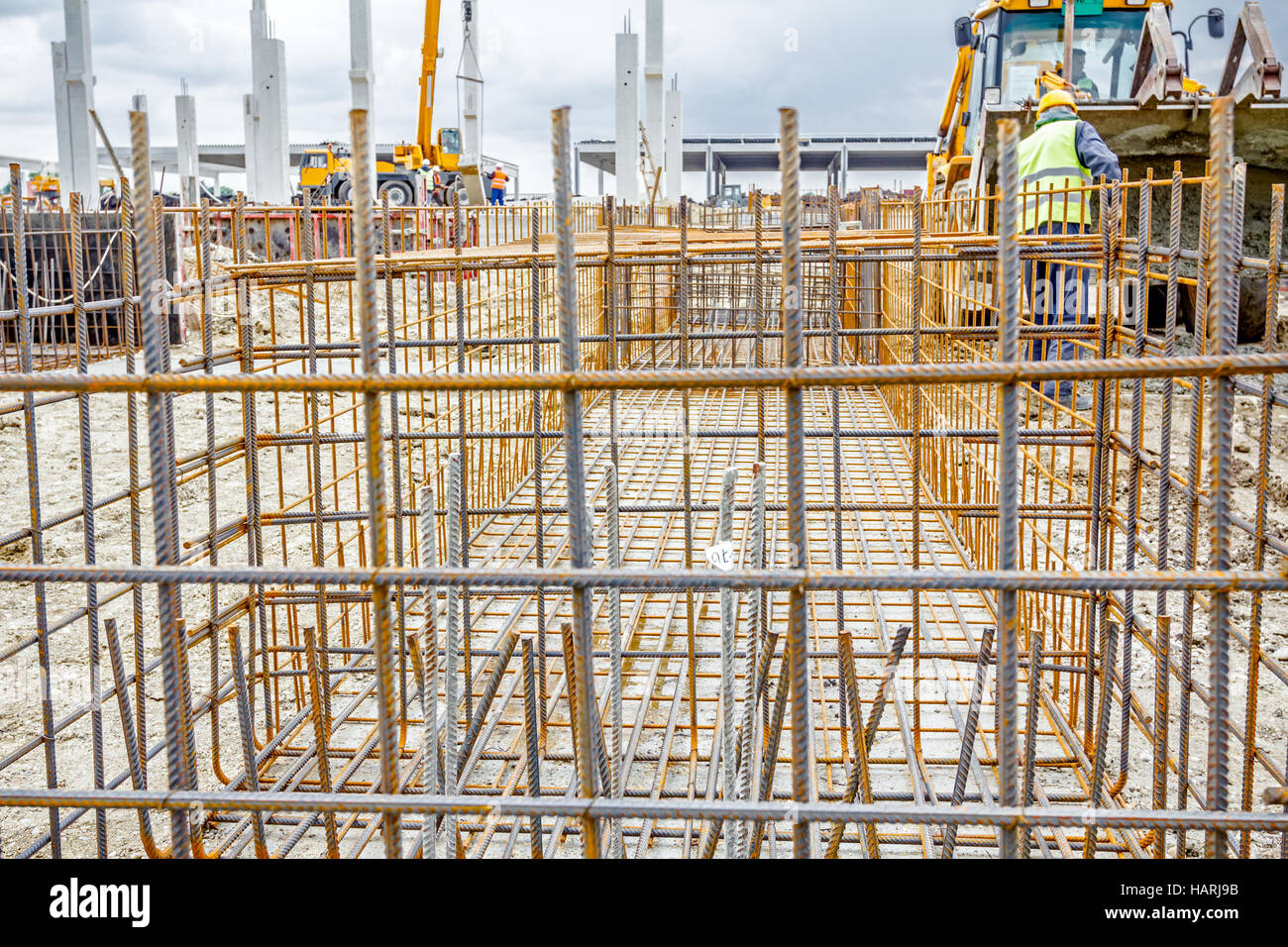 Basic profile made of bended and tied reinforcing rod in a square shape ...