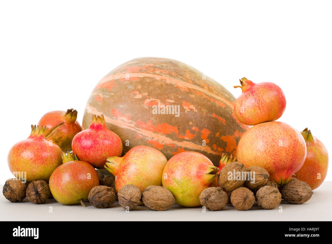 Autumn nature fruits concept. Fall fruits on a white background, studio ...