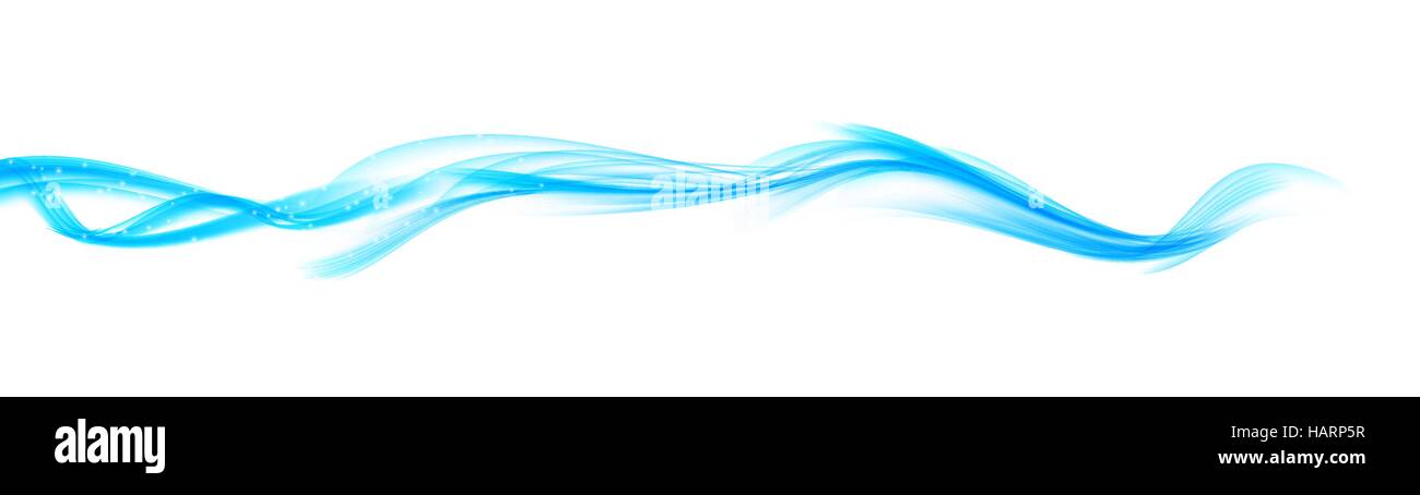Set of Abstract Blue Wave Set on Transparent Background. Vector Stock ...