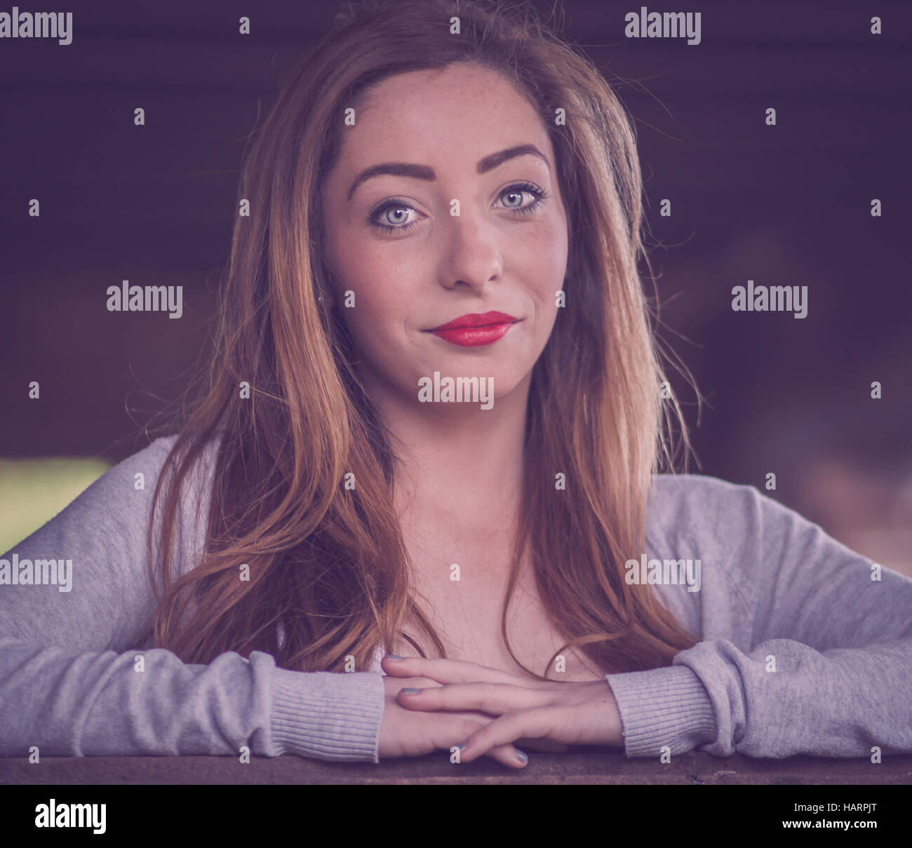 Alex poses inside old park hi-res stock photography and images - Alamy