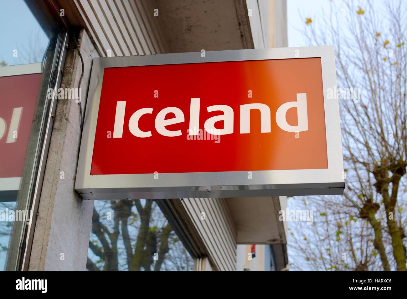 Iceland outdoor shop sign Stock Photo - Alamy