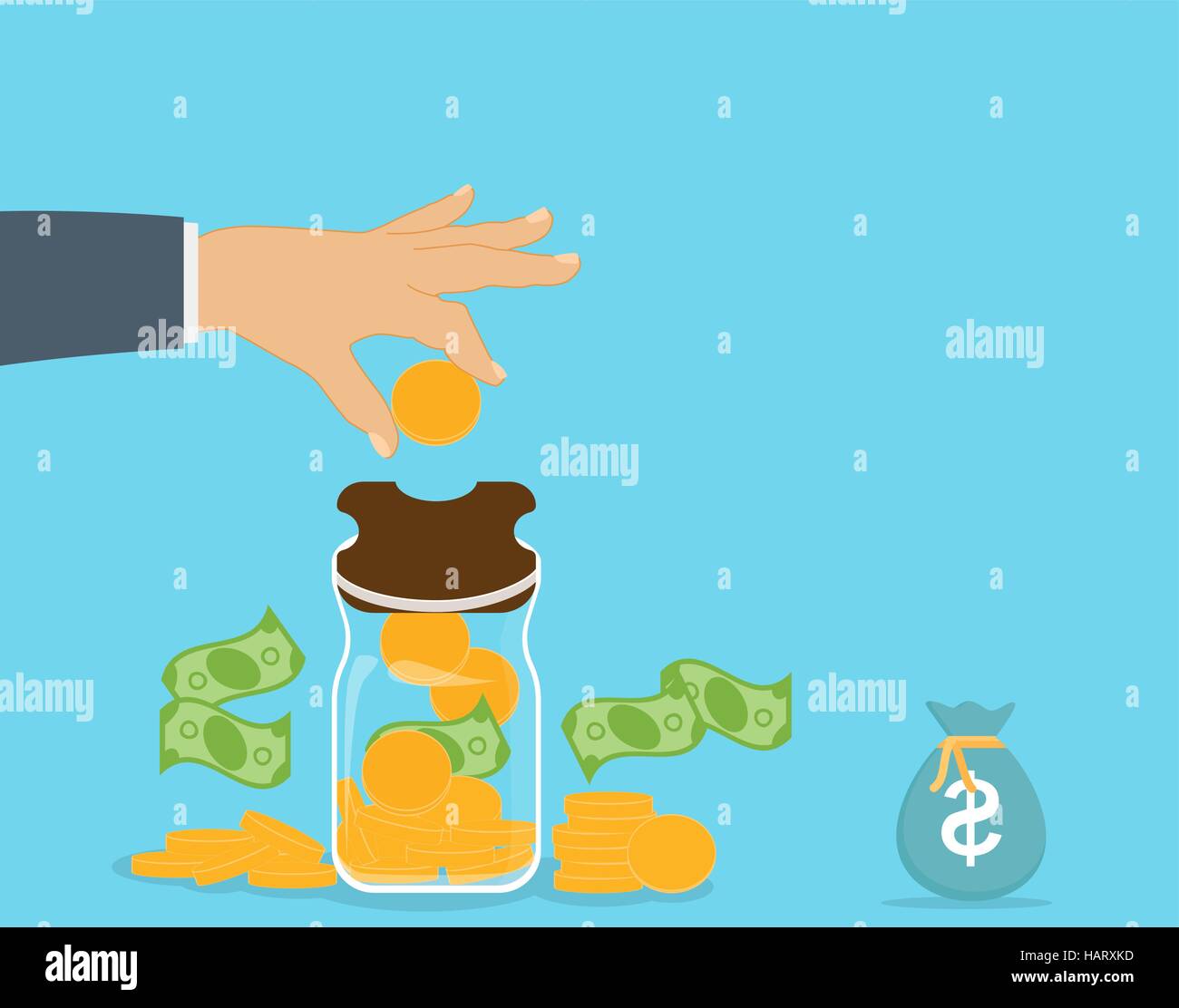 Background falling coins Stock Vector Images - Alamy