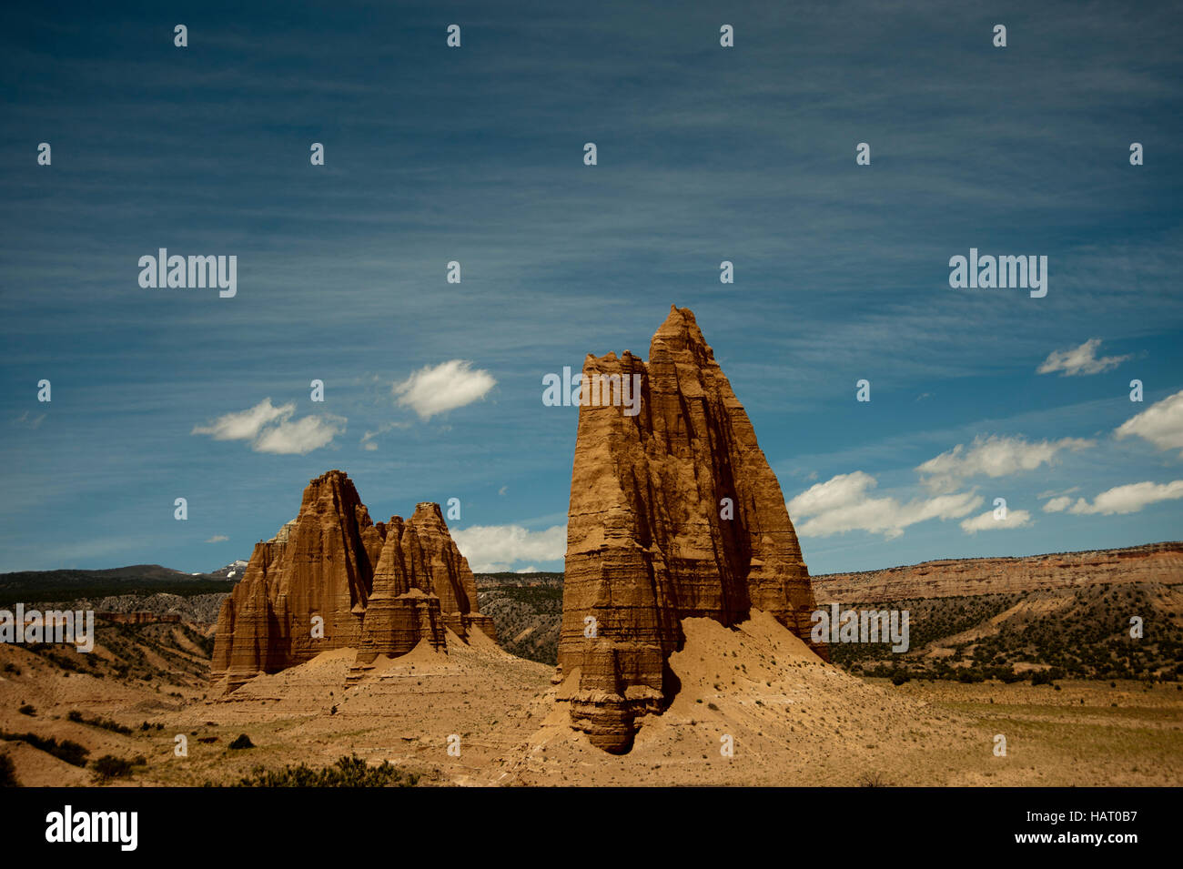 Templar of the Sun and Moon rock formations in Capital Reef National ...