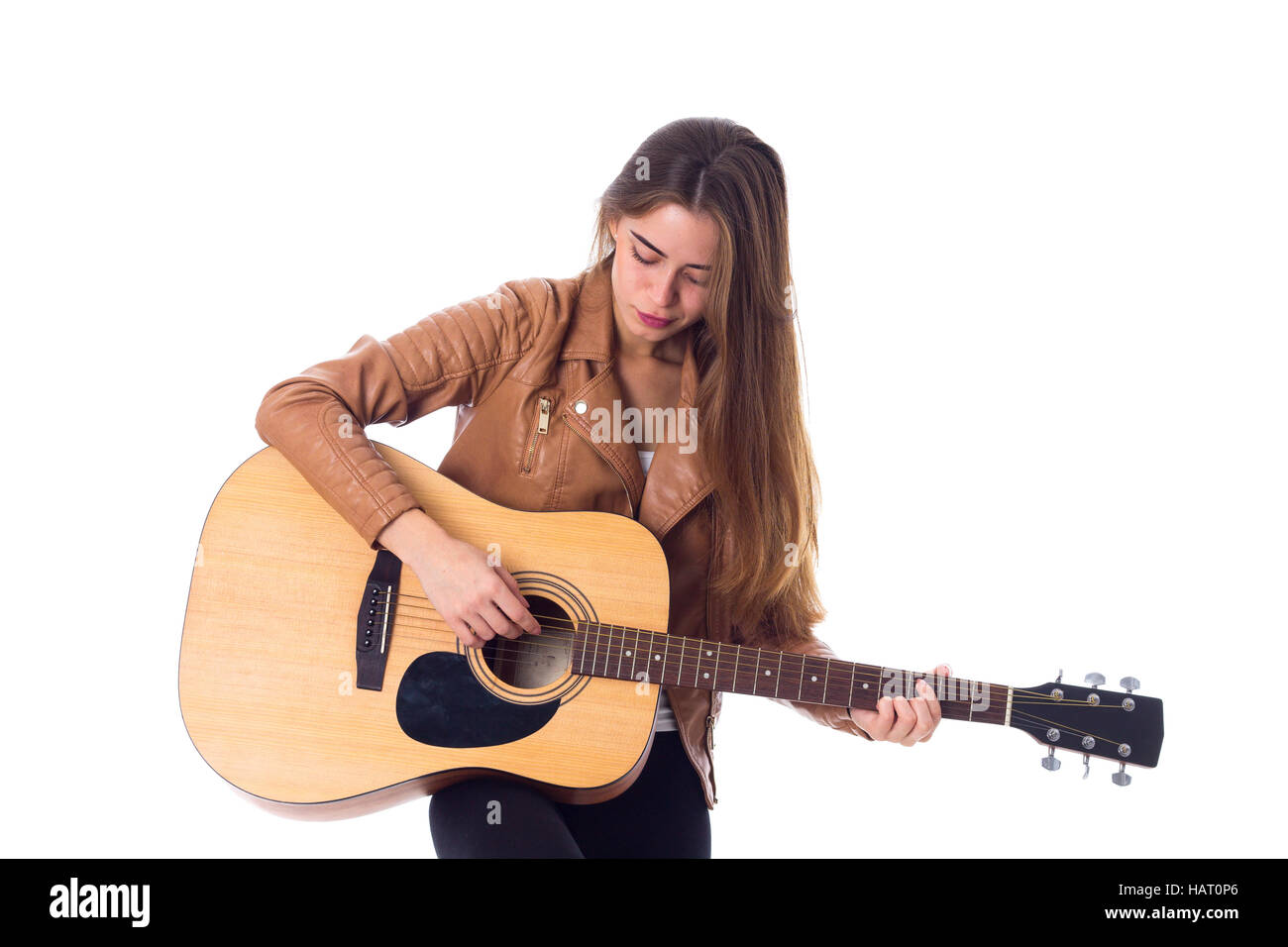 Female musician playing acoustic guitar hi-res stock photography and ...
