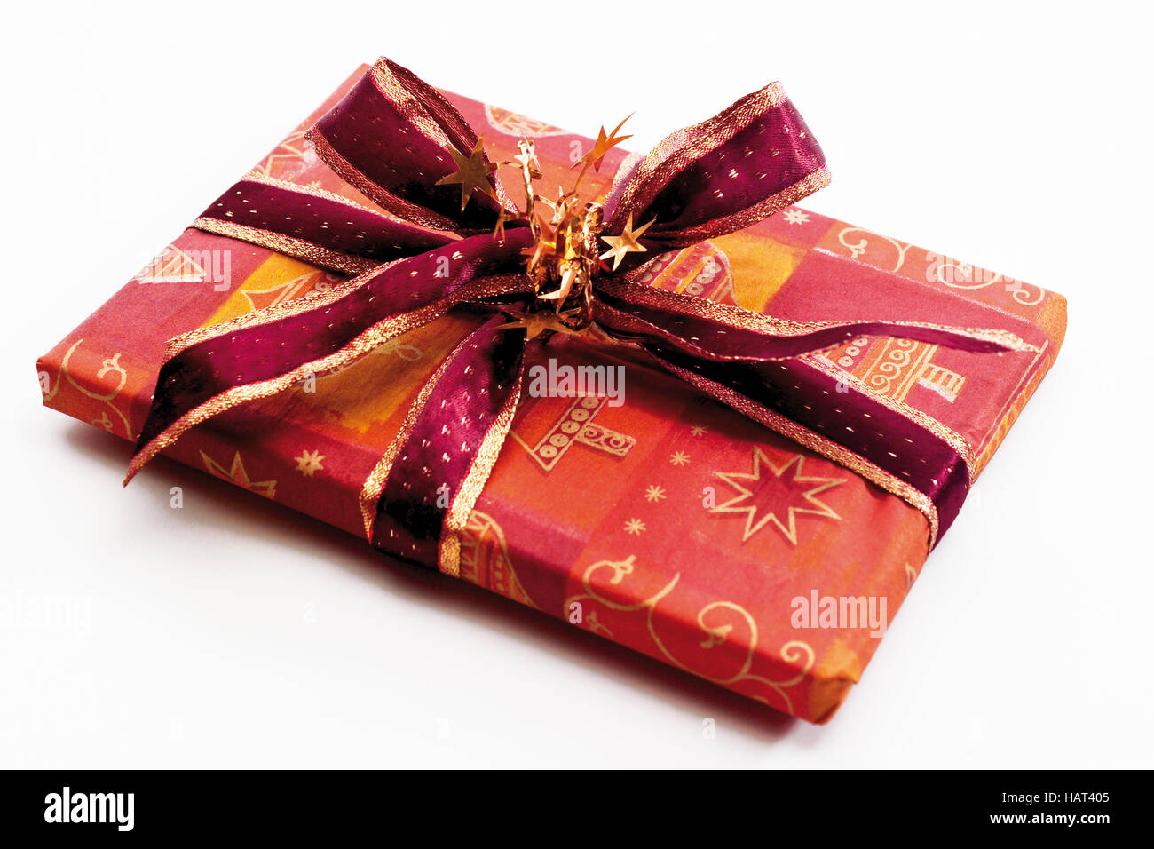 Wrapped Christmas gift or present Stock Photo - Alamy