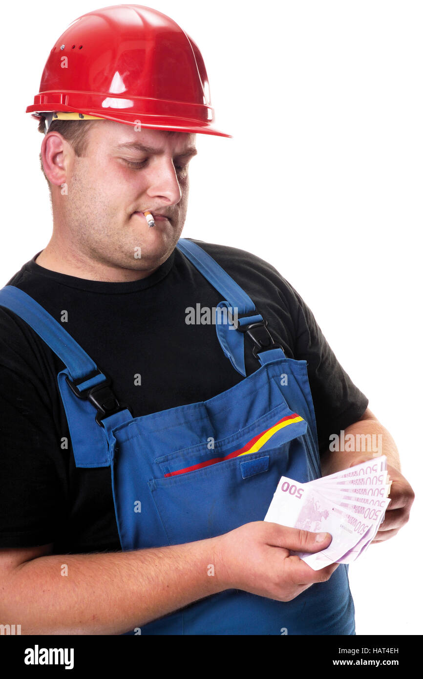 Craftsman counting money Stock Photo - Alamy