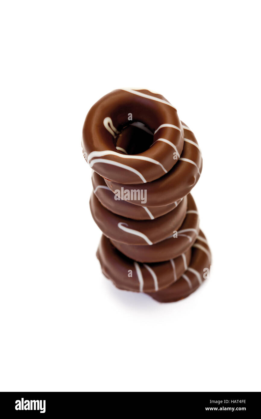 Ginger candy rings coated in chocolate icing Stock Photo - Alamy