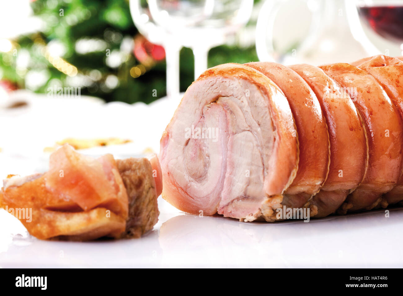 Roasted pork roll Stock Photo - Alamy