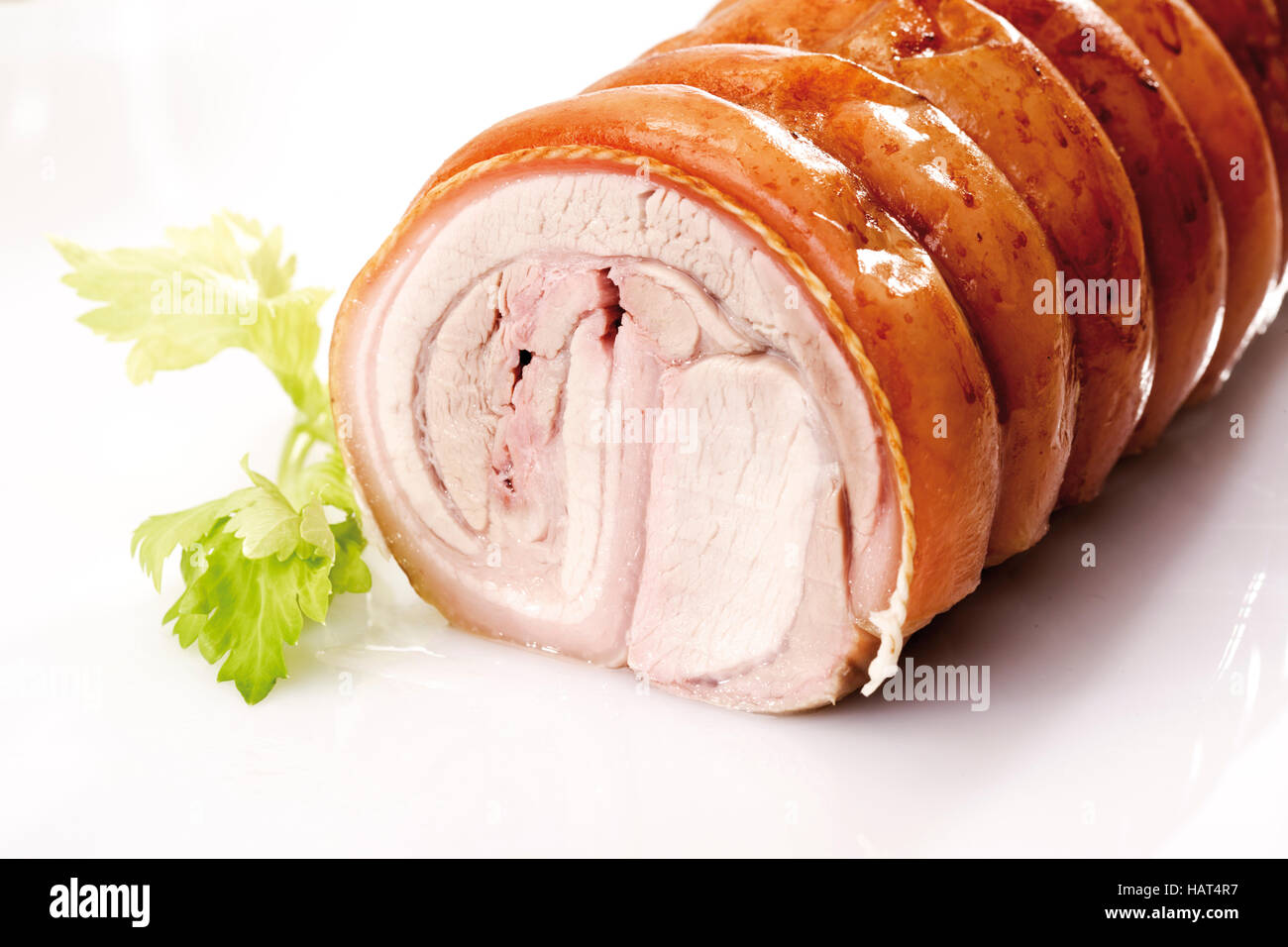 Roasted pork roll Stock Photo - Alamy