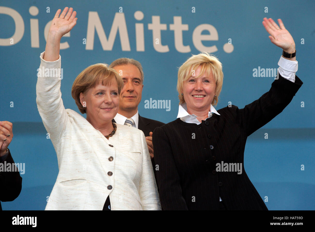 German Chancellor Angela Merkel supporting the mayoral candidate Helma ...