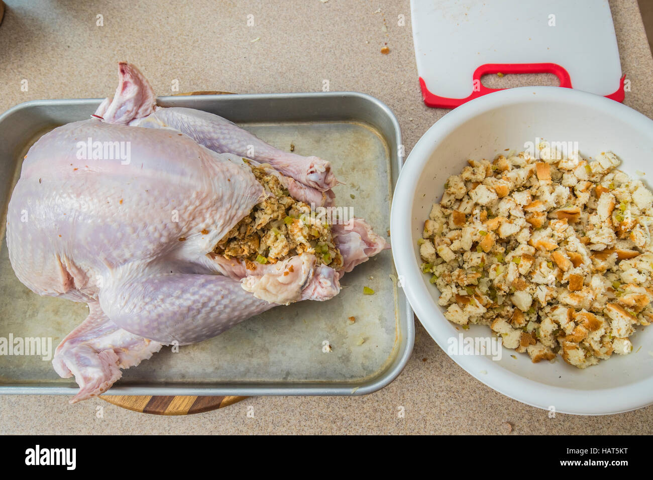turkey and stuffing for thanksgiving Stock Photo - Alamy