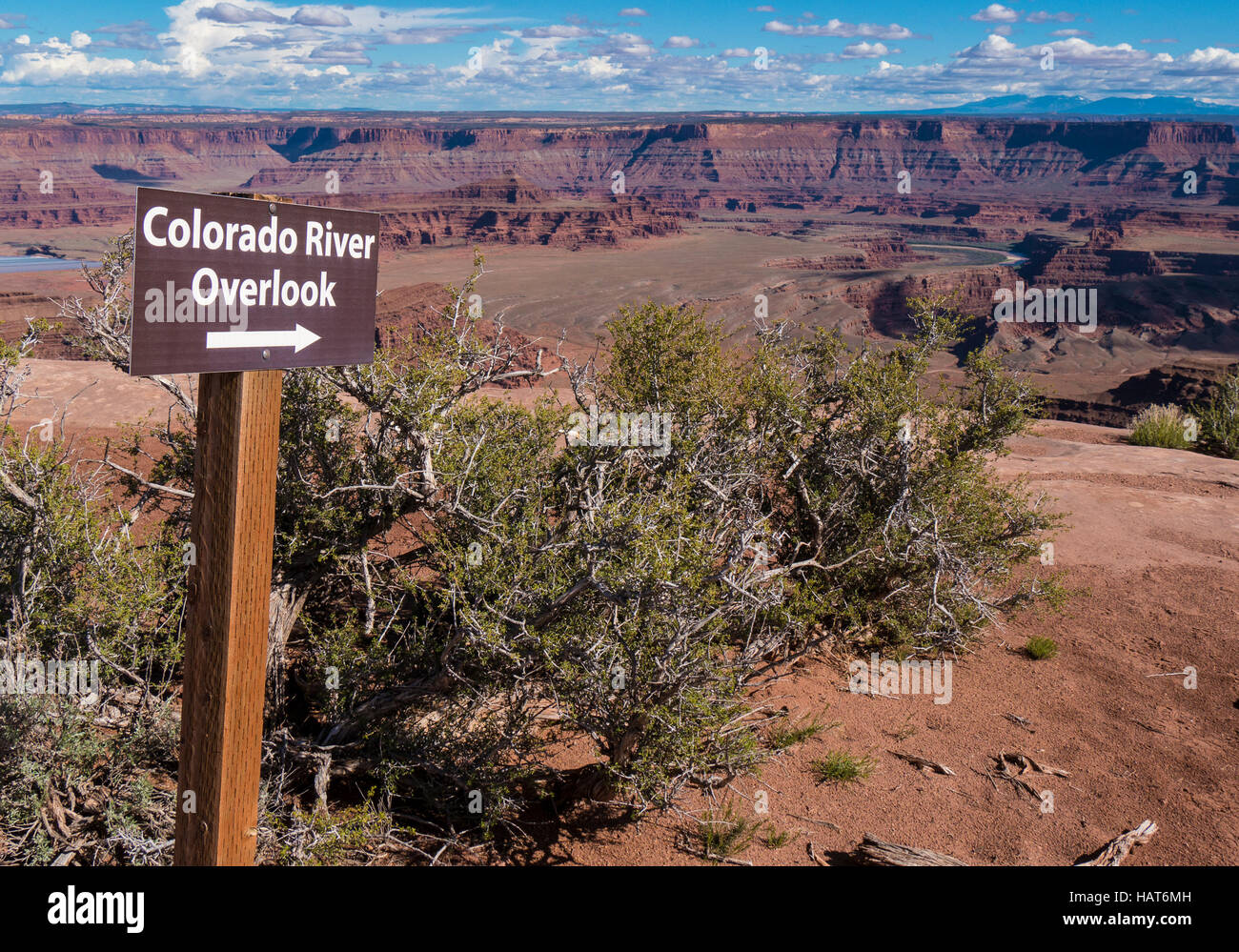 Colorado River Overlook trail sign, Dead Horse Point State Park, Moab ...