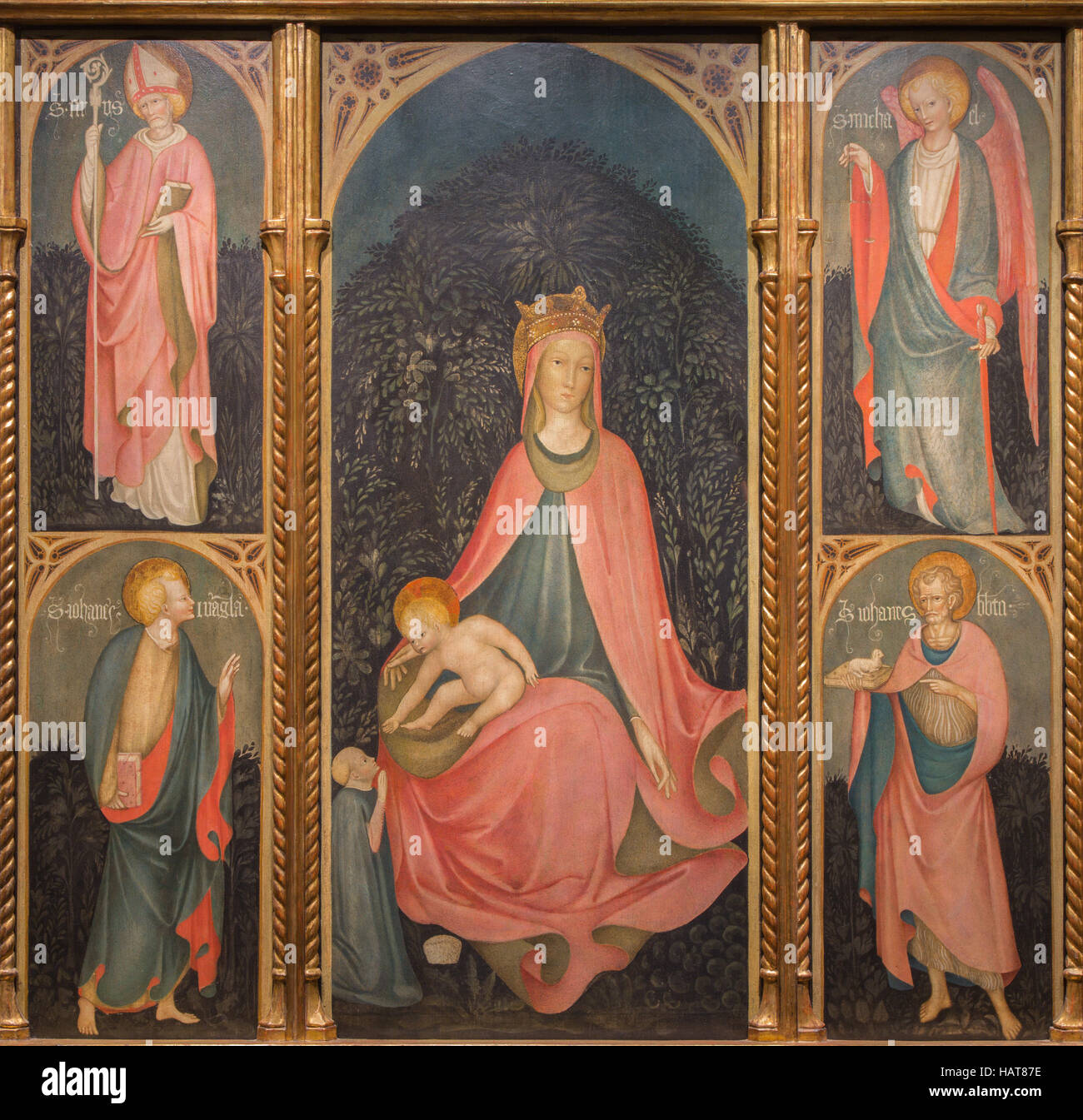 The centarla panels of "Polittico di Maestro Paroto" Polyptych with the ...