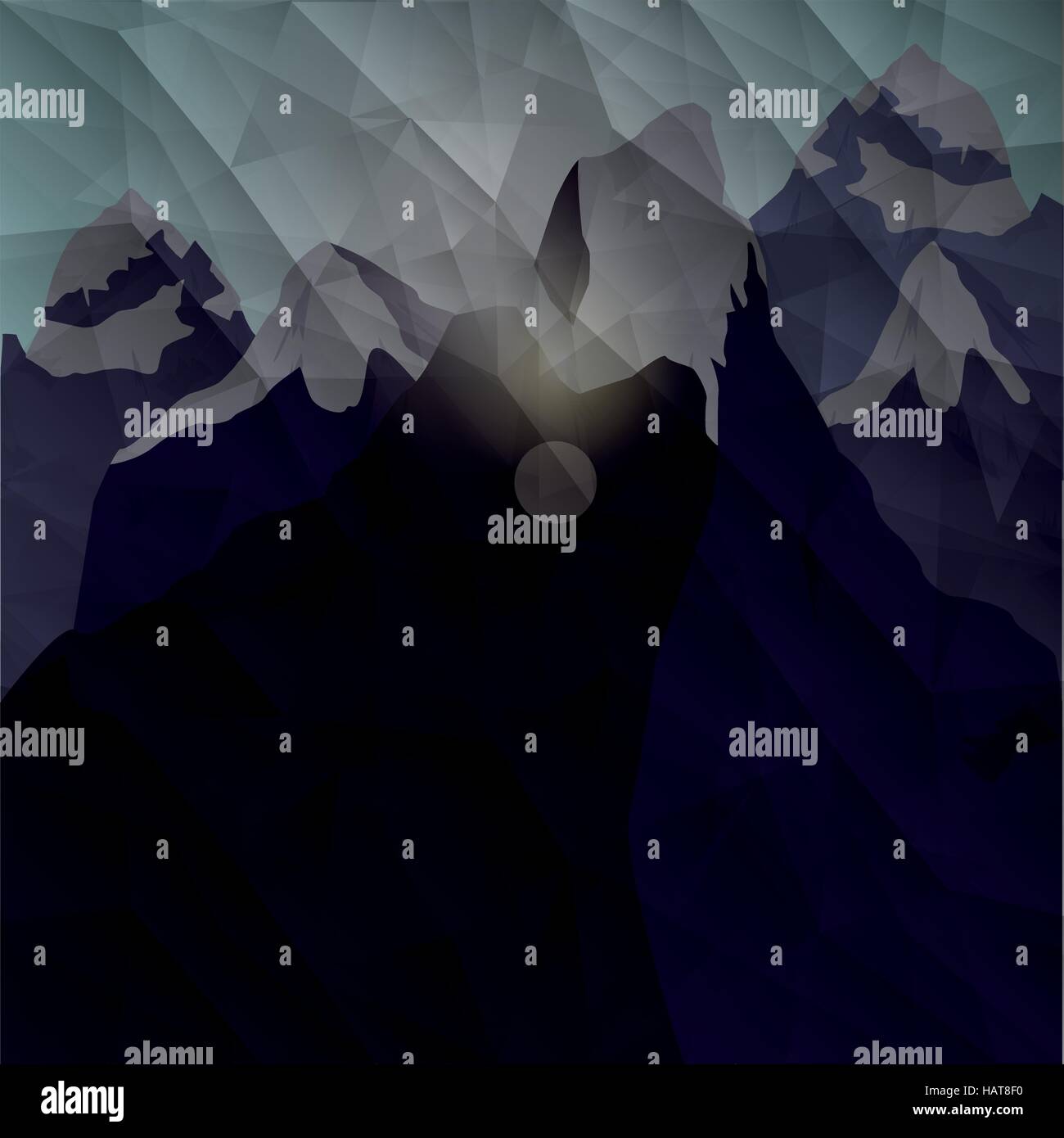 Polygonal and landscape background icon. Geometric wallpaper polygon ...