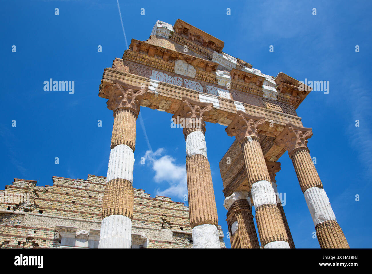 Brescia - The columns of roman ruins of Capitolium Stock Photo - Alamy