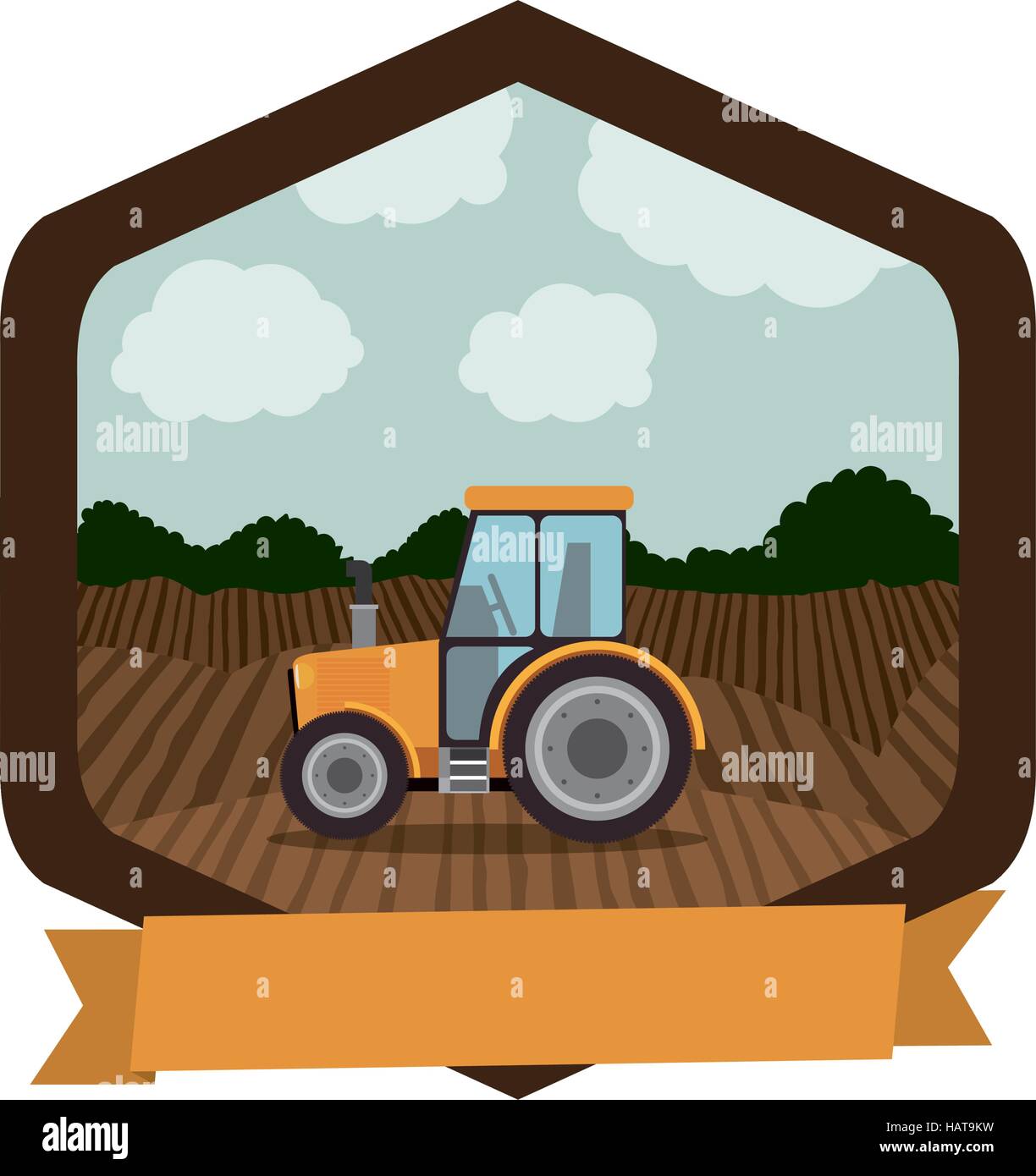 Tractor vehicle icon. Machine tool instrument farm and agriculture ...