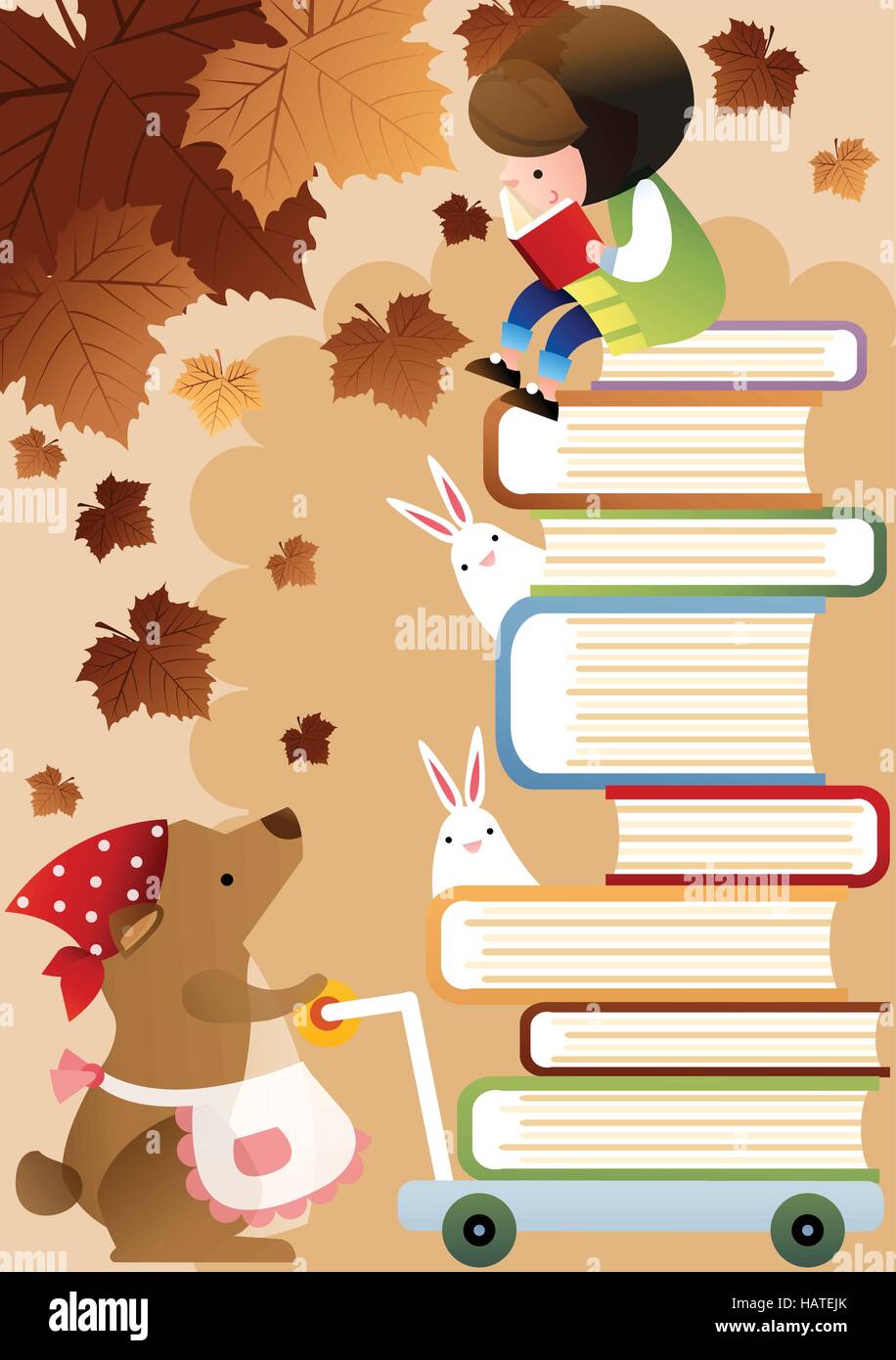 Sitting reading side view Stock Vector Images - Alamy