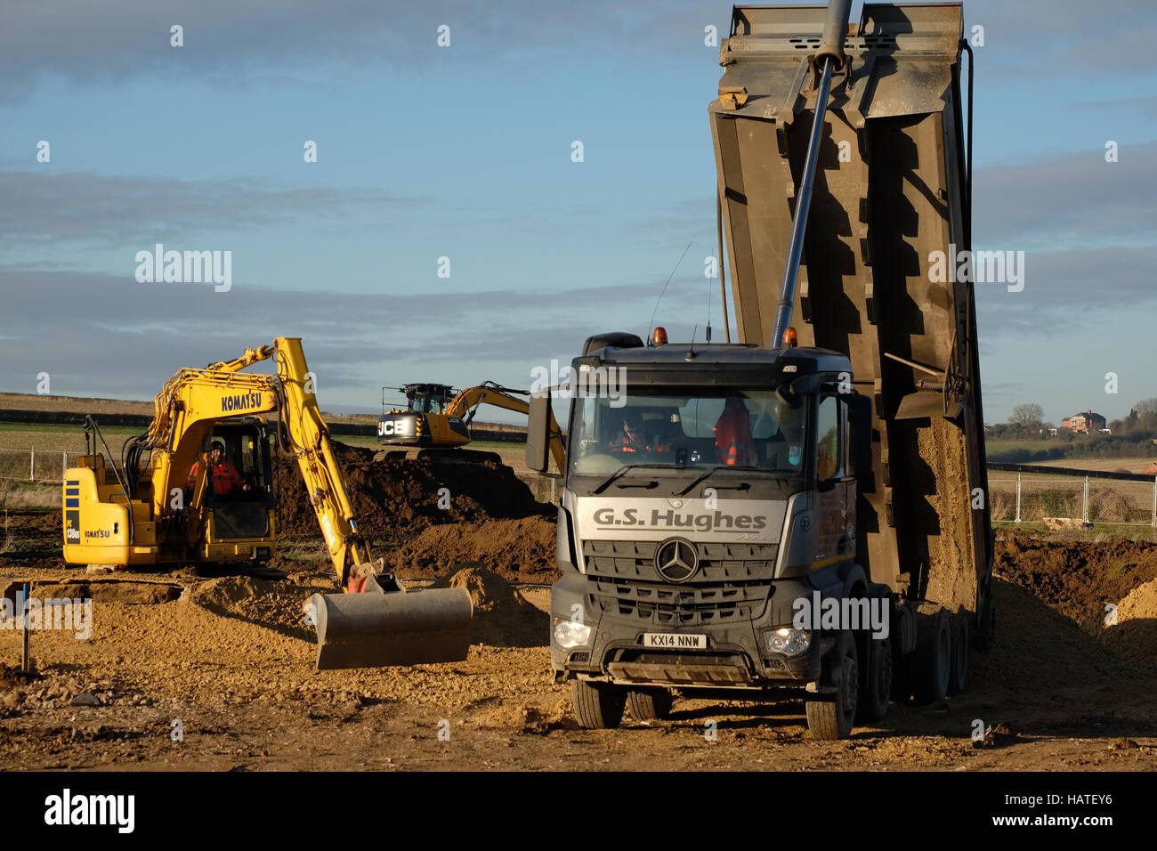 Land being prepared for house building, Grantham, Lincolnshire, England ...