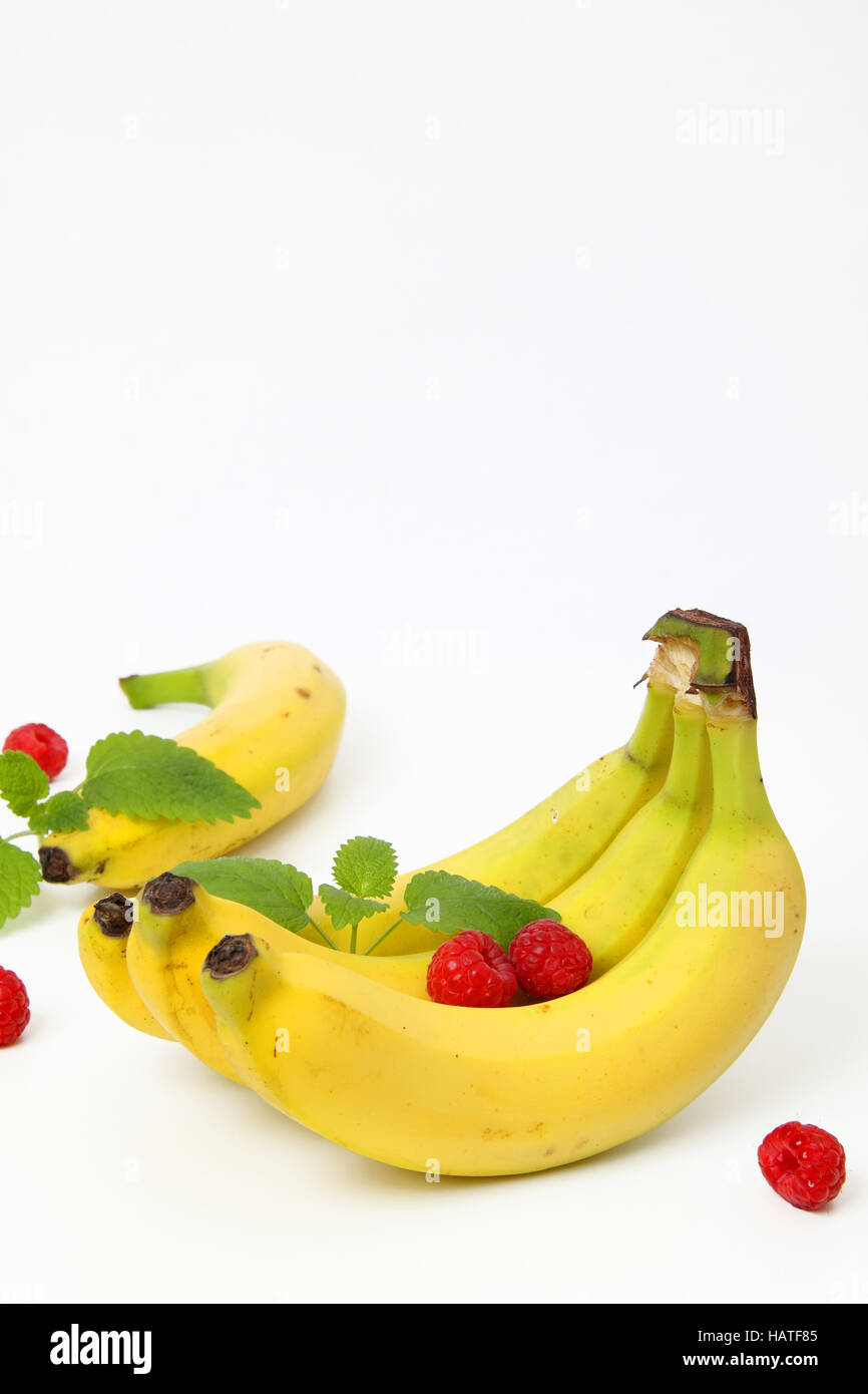 Banana and raspberry Stock Photo - Alamy