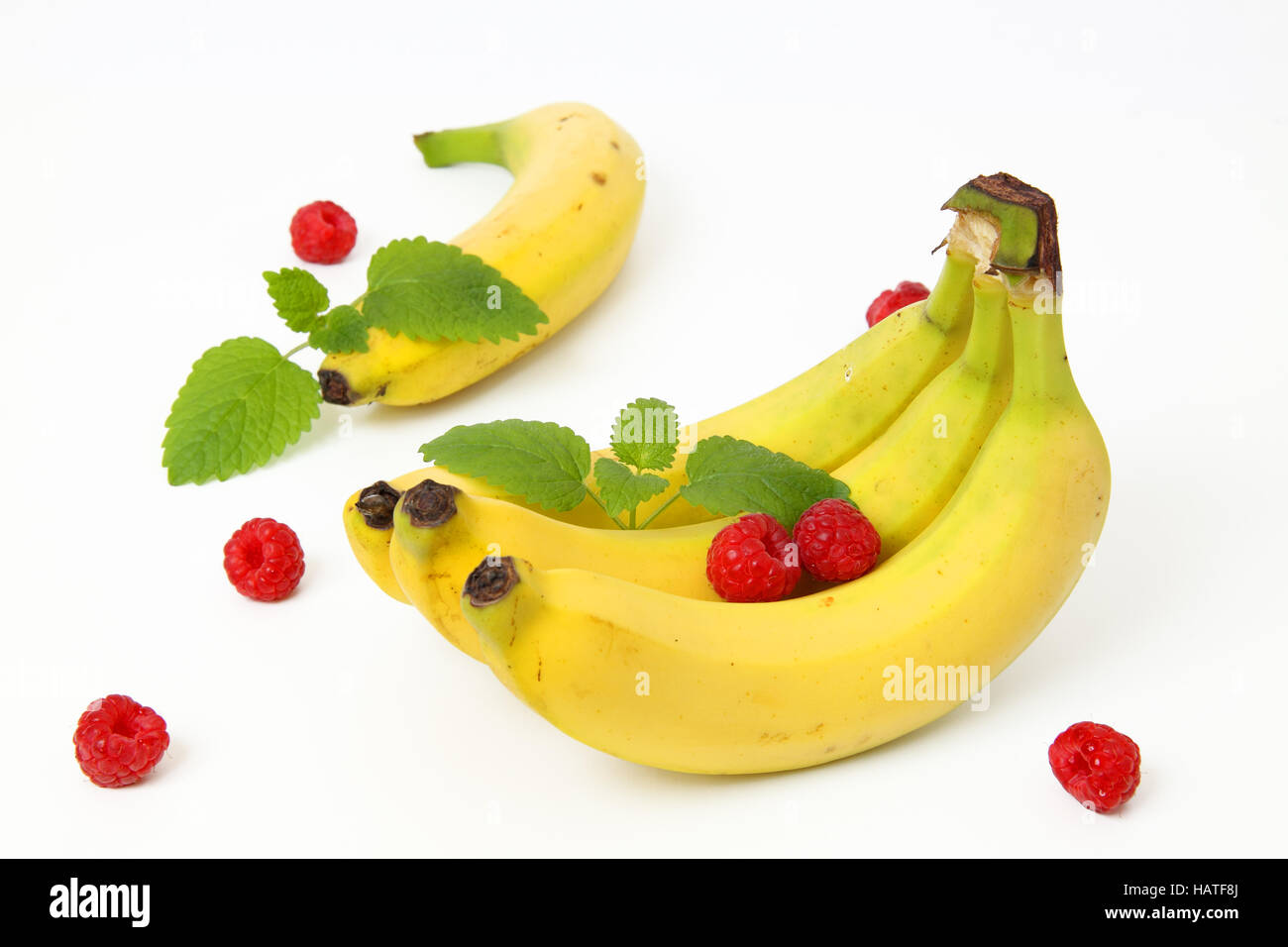 Banana and raspberry Stock Photo - Alamy