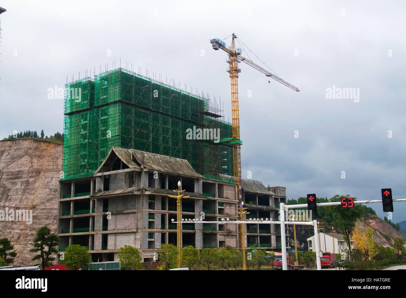 The buildings in Guizhou Province of China are often under construction ...