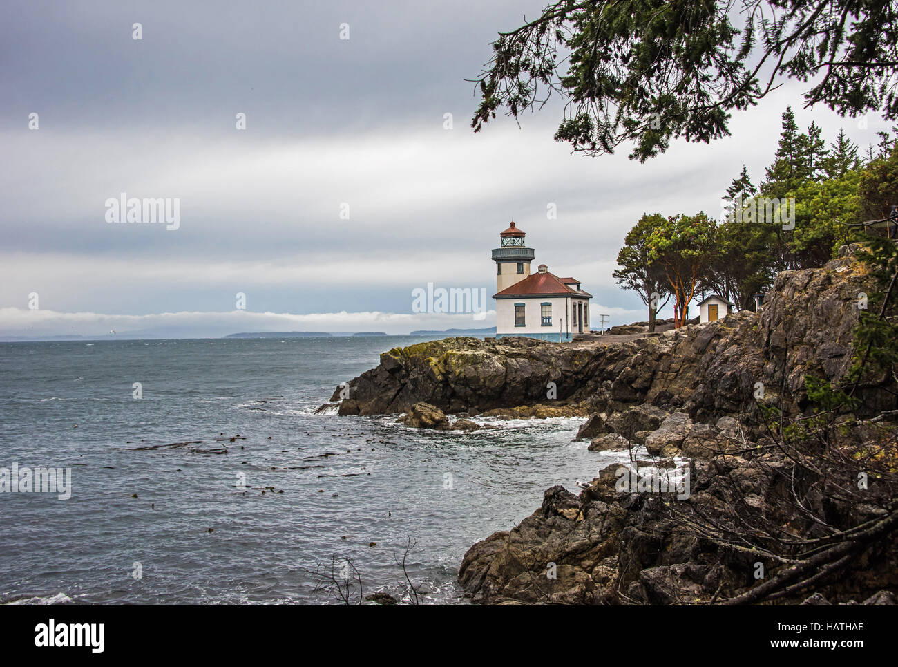 Lime Kiln Lighthouse, Friday harbor, Washington Stock Photo - Alamy
