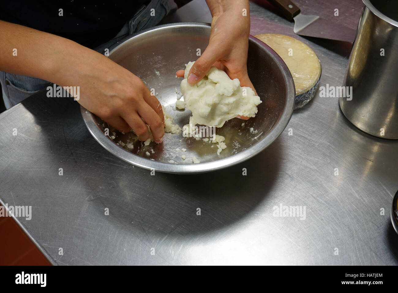 Preparing the dough for corn arepas patties Stock Photo - Alamy