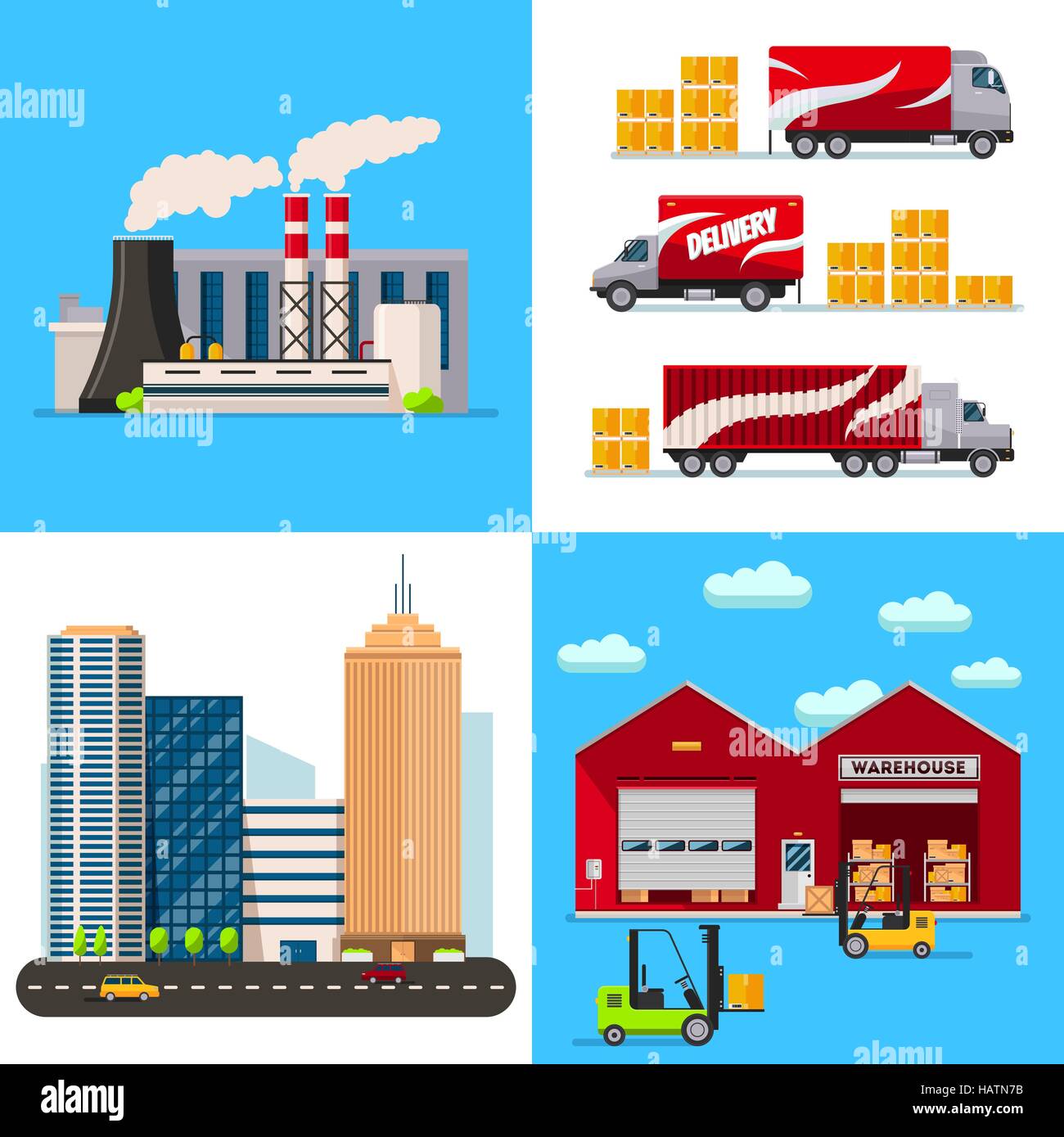 Industrial revolution cityscape Stock Vector Images - Alamy