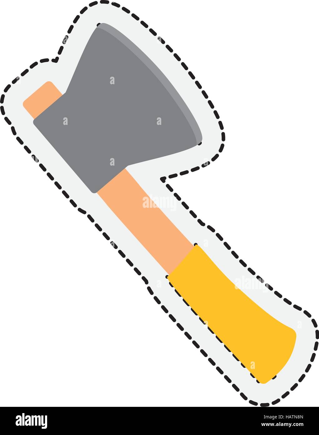 ax with yellow handle icon over white background. repairs tools design ...