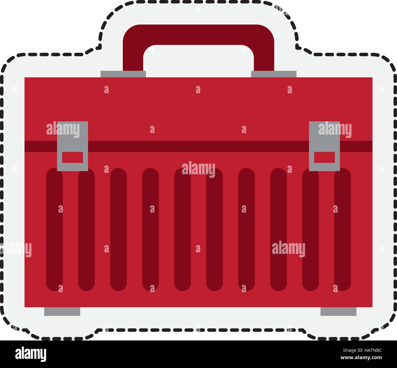 red tool box over white background. repairs tools design. vector ...