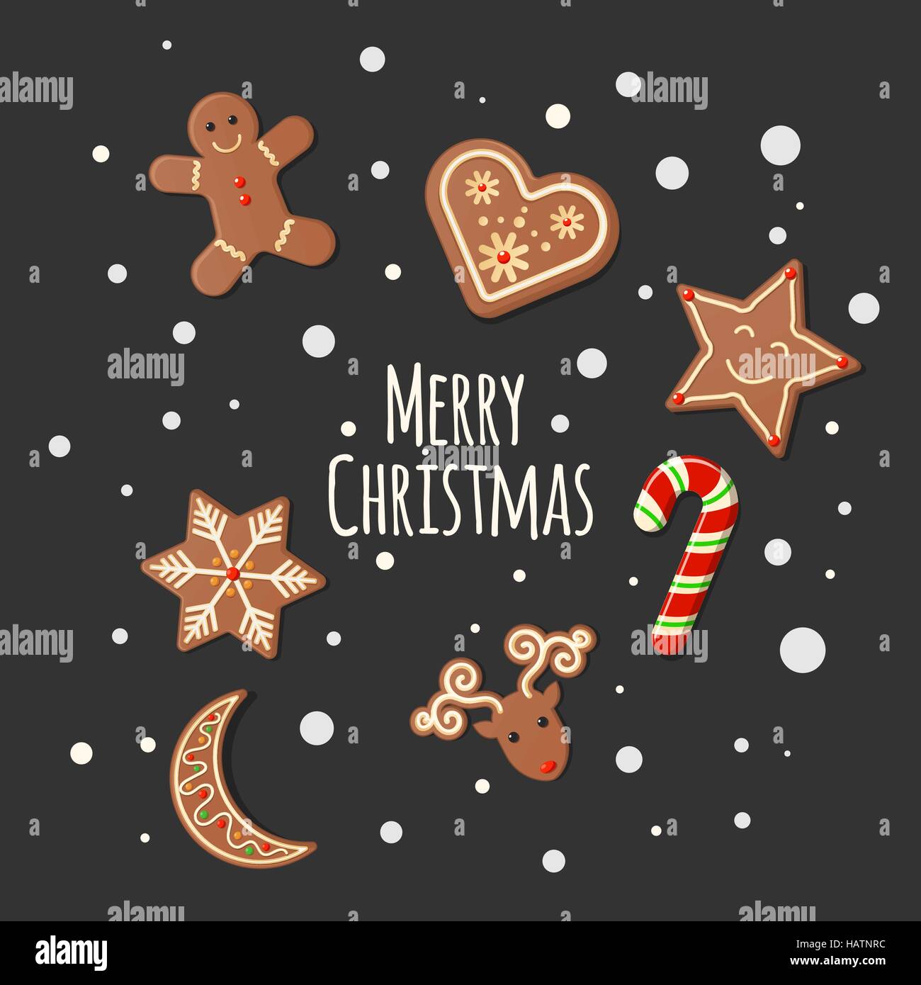 Gingerbread dessert cartoon merry Stock Vector Images - Alamy
