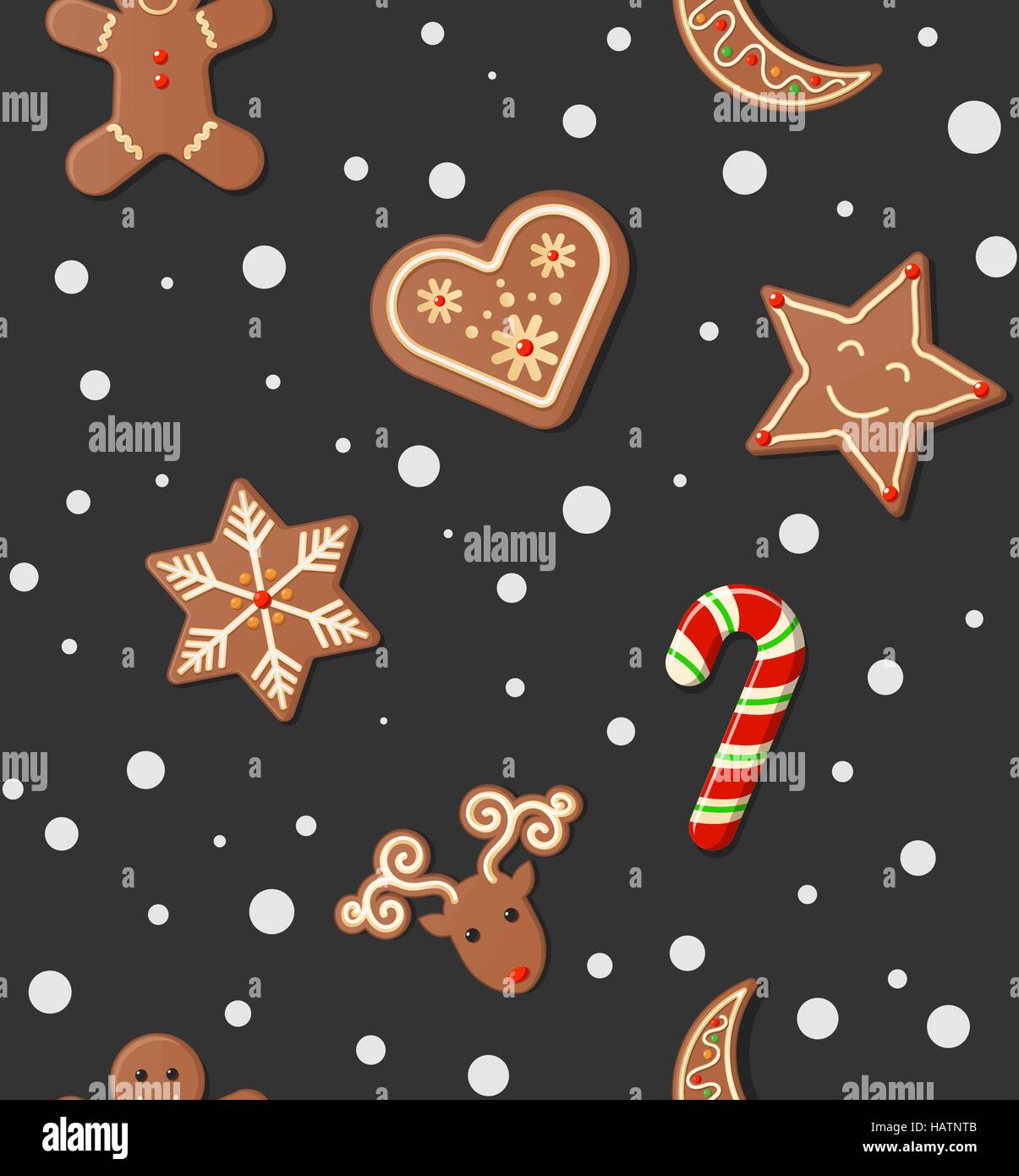 Seamless texture christmas gingerbread cookies Stock Vector Images - Alamy