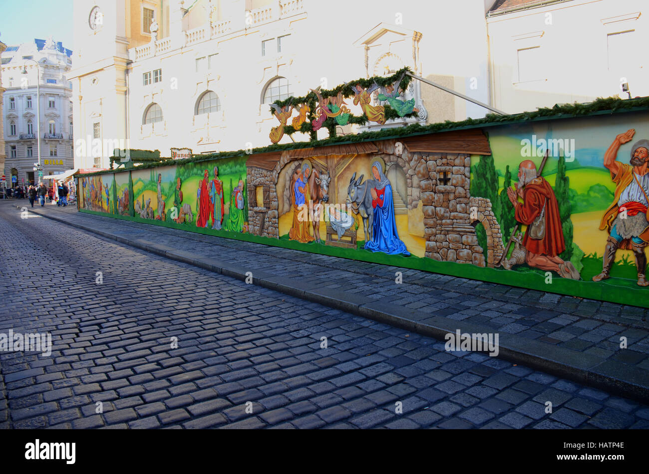 Nativity mural, Vienna Stock Photo - Alamy