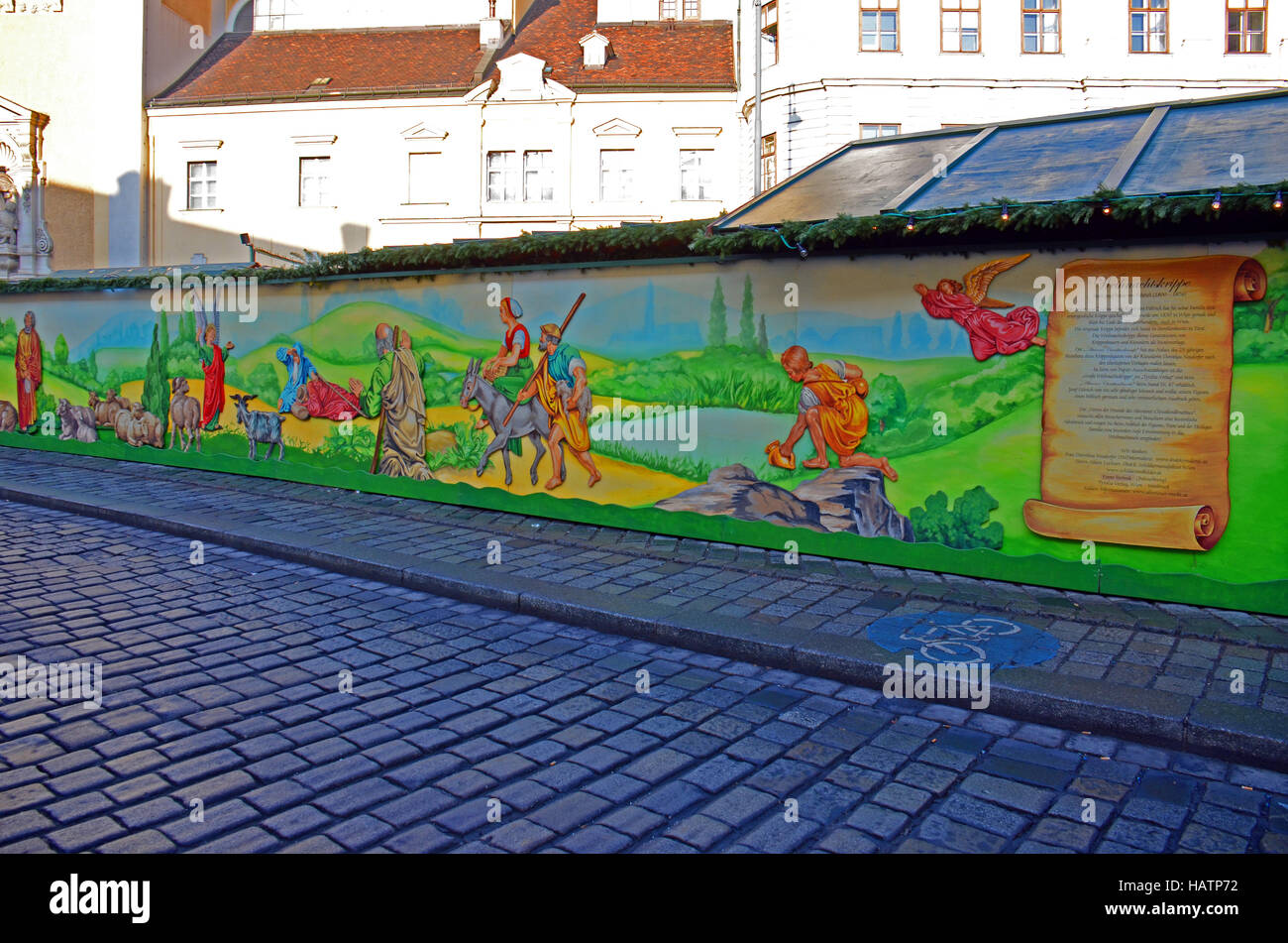 Nativity mural, Vienna Stock Photo - Alamy